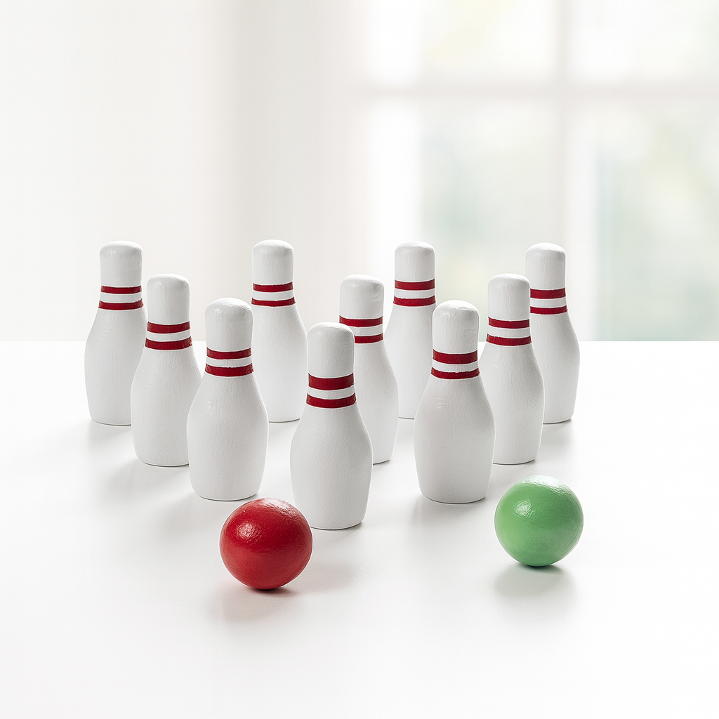 Miniatur Kegel-Set 12-teilig – Wichtel Zubehör ca. 2,5 cm – DekowerkSeeger
